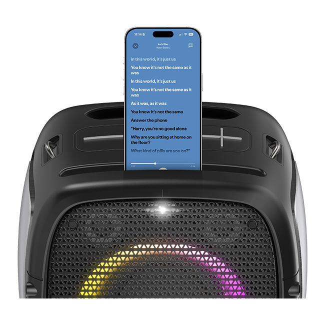 AT&T Essentials 80W Karaoke Bluetooth Speaker with Two Wireless ...