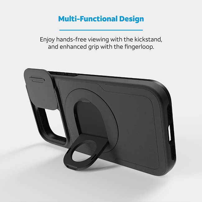 AT&T Essentials Magnetic Utility Case with Camera Cover and Kickstand ...