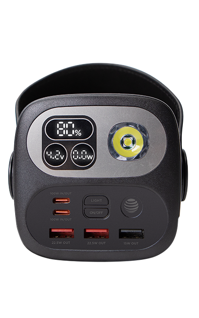 AT&T Essentials 100W Power Station with LED Display + Light - AT&T
