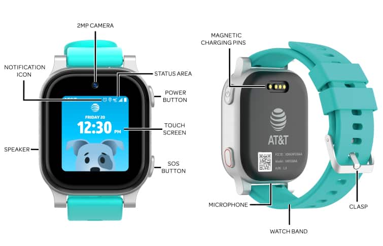 AT&T amiGO Jr. Watch (UW538AA) Diagram - AT&T Device Support