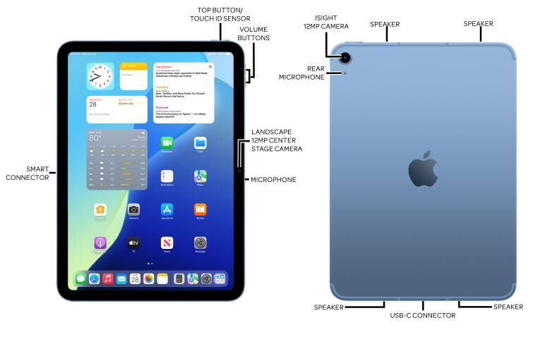 Apple iPad (A16) 2025 Diagram - AT&T Device Support