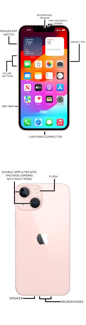 Apple iPhone 13 mini Diagram - AT&T Device Support