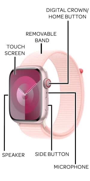 Apple Watch Series 9 (41mm / 45mm) Diagram - AT&T Device Support